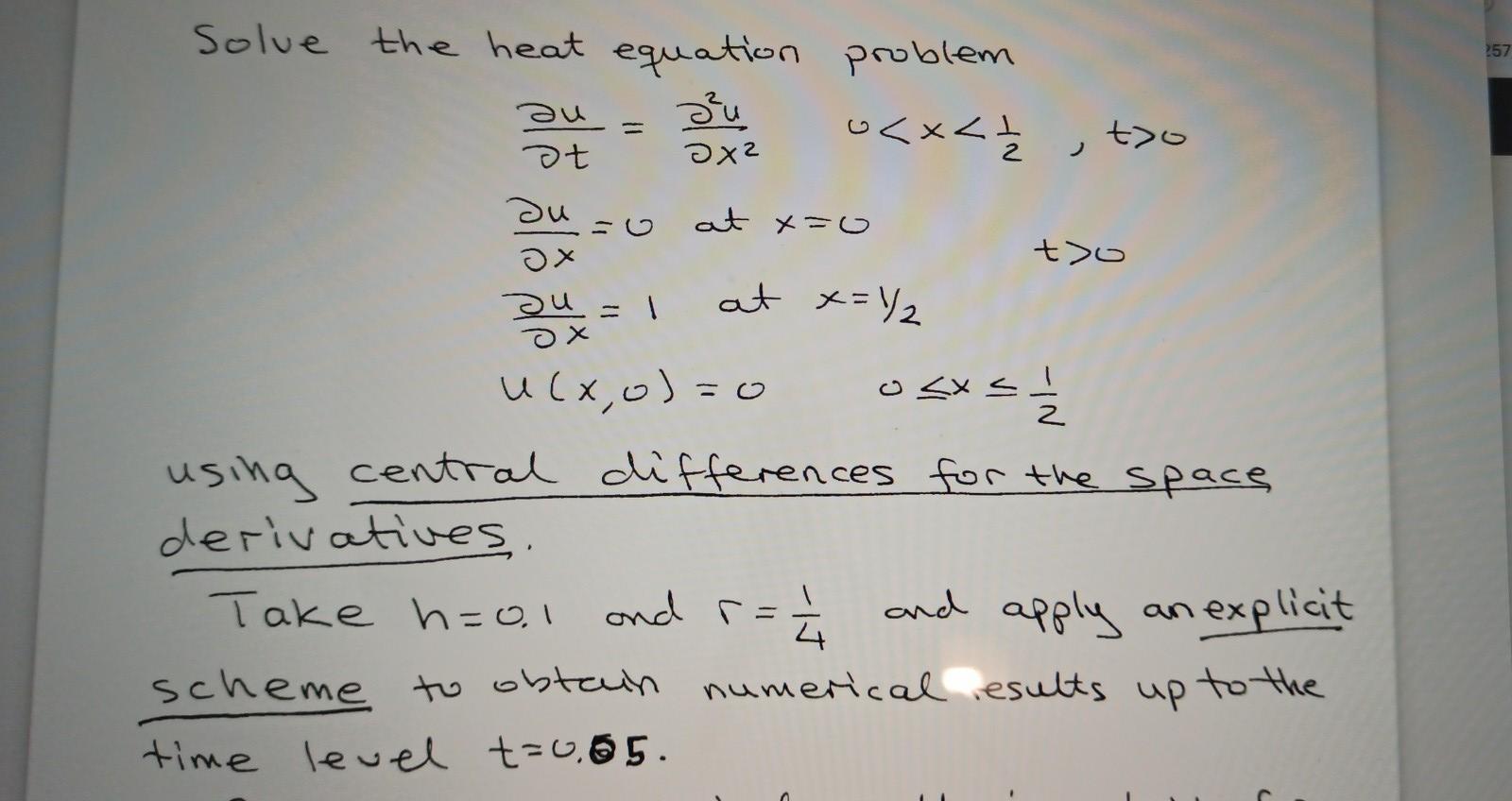 Solved 257 solve the heat equation problem o | Chegg.com