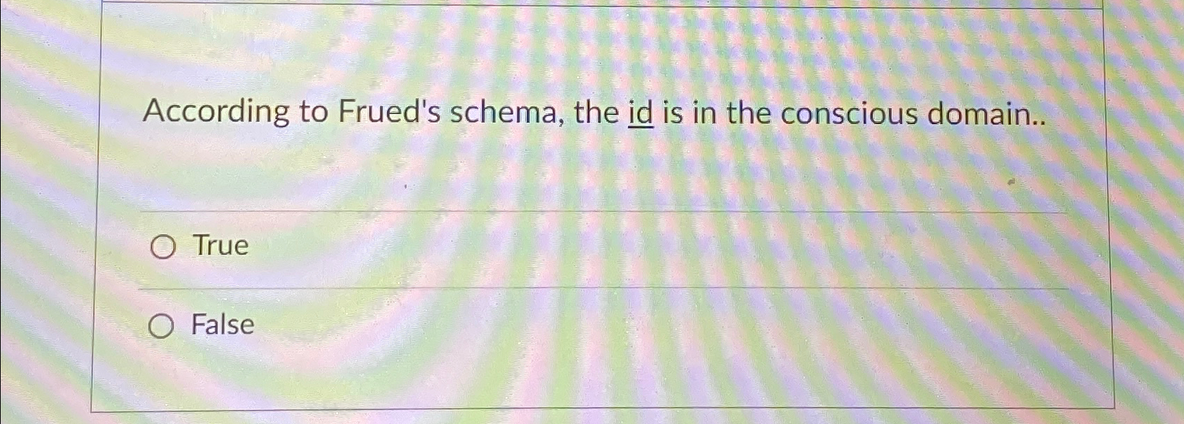 Solved According to Frued's schema, the id is in the | Chegg.com