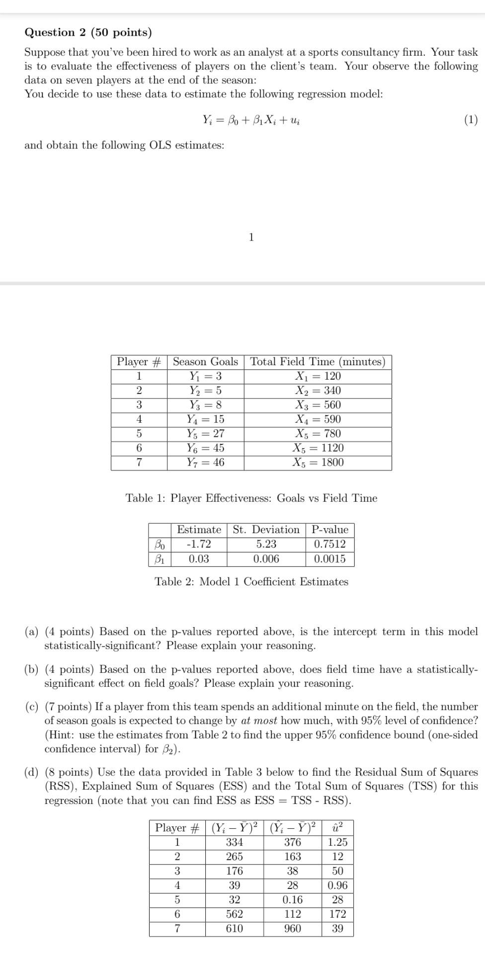 Question 2 (50 points) Suppose that you've been hired | Chegg.com
