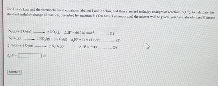 Solved Use Hess's Law and the thermochemical equations | Chegg.com