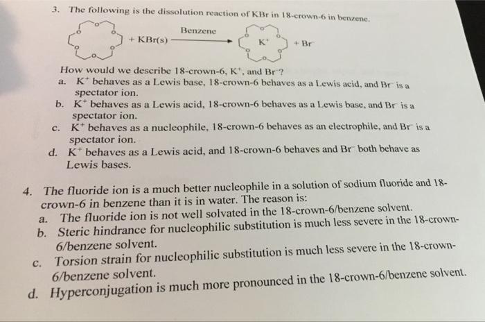 Solved 3. The following is the dissolution reaction of KBr | Chegg.com