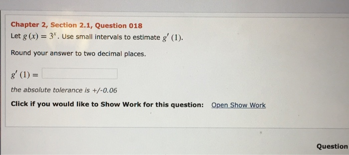 Solved Chapter 2, Section 2.1, Question 018 Let g(x) = 34. | Chegg.com