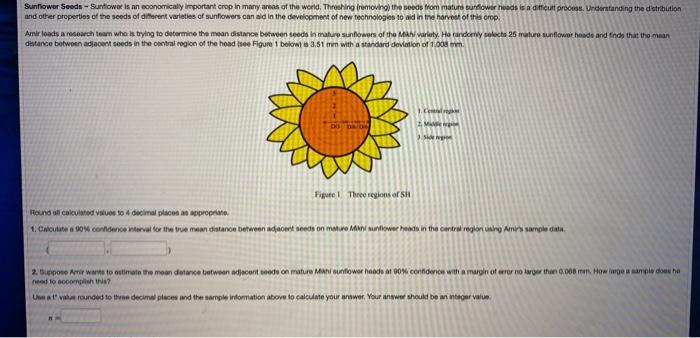 Solved Sunflower Seeds-Sunflower is an economically | Chegg.com