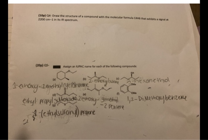 Solved (10p) Q4-Draw the structure of a compound with the | Chegg.com