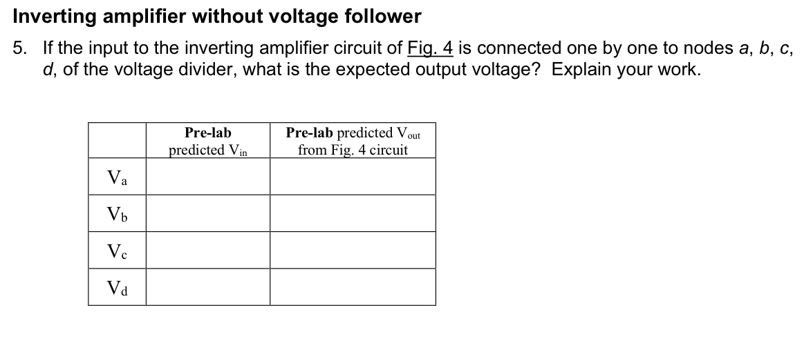 Solved Inverting amplifier without voltage follower5. ﻿If | Chegg.com