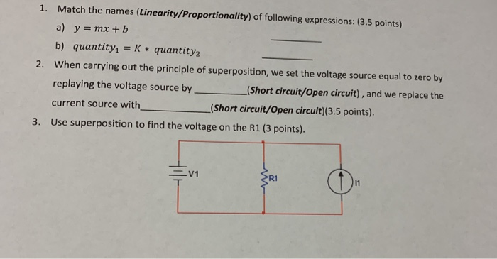 Solved Match the names (Linearity/Proportionality) of | Chegg.com