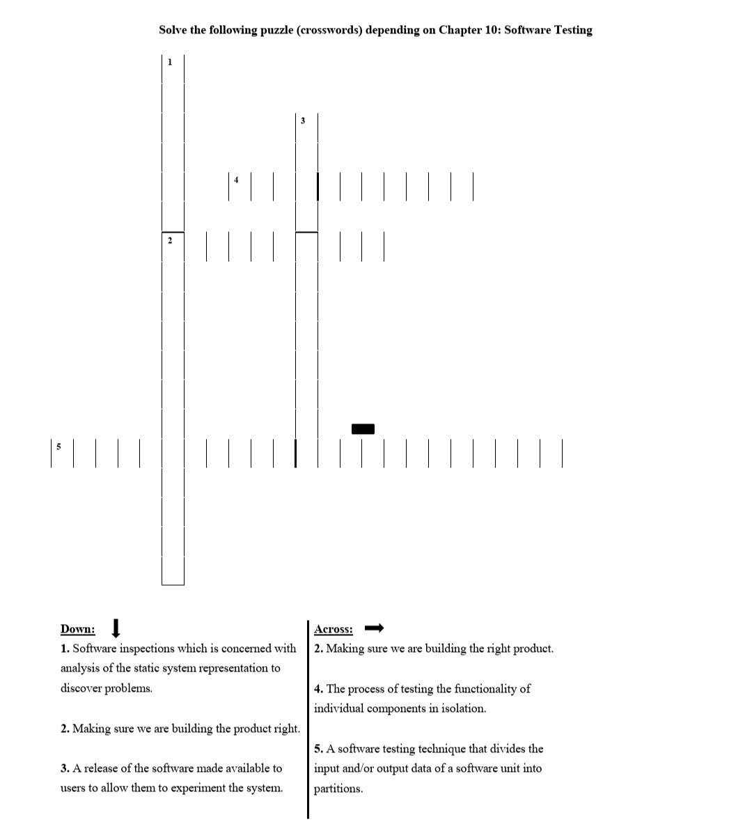 Solved Solve the following puzzle (crosswords) depending on | Chegg.com