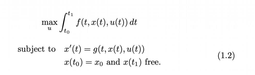 Solved maxu∫t0t1f(t,x(t),u(t))dt ct to | Chegg.com