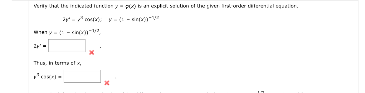 Solved Verify that the indicated function y=φ(x) ﻿is an | Chegg.com