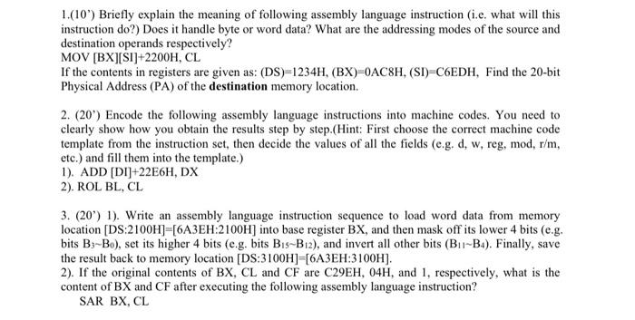 Solved 110 Briefly Explain The Meaning Of Following 