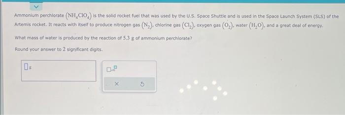Solved Ammonium perchlorate (NH4ClO4) is the solid rocket | Chegg.com