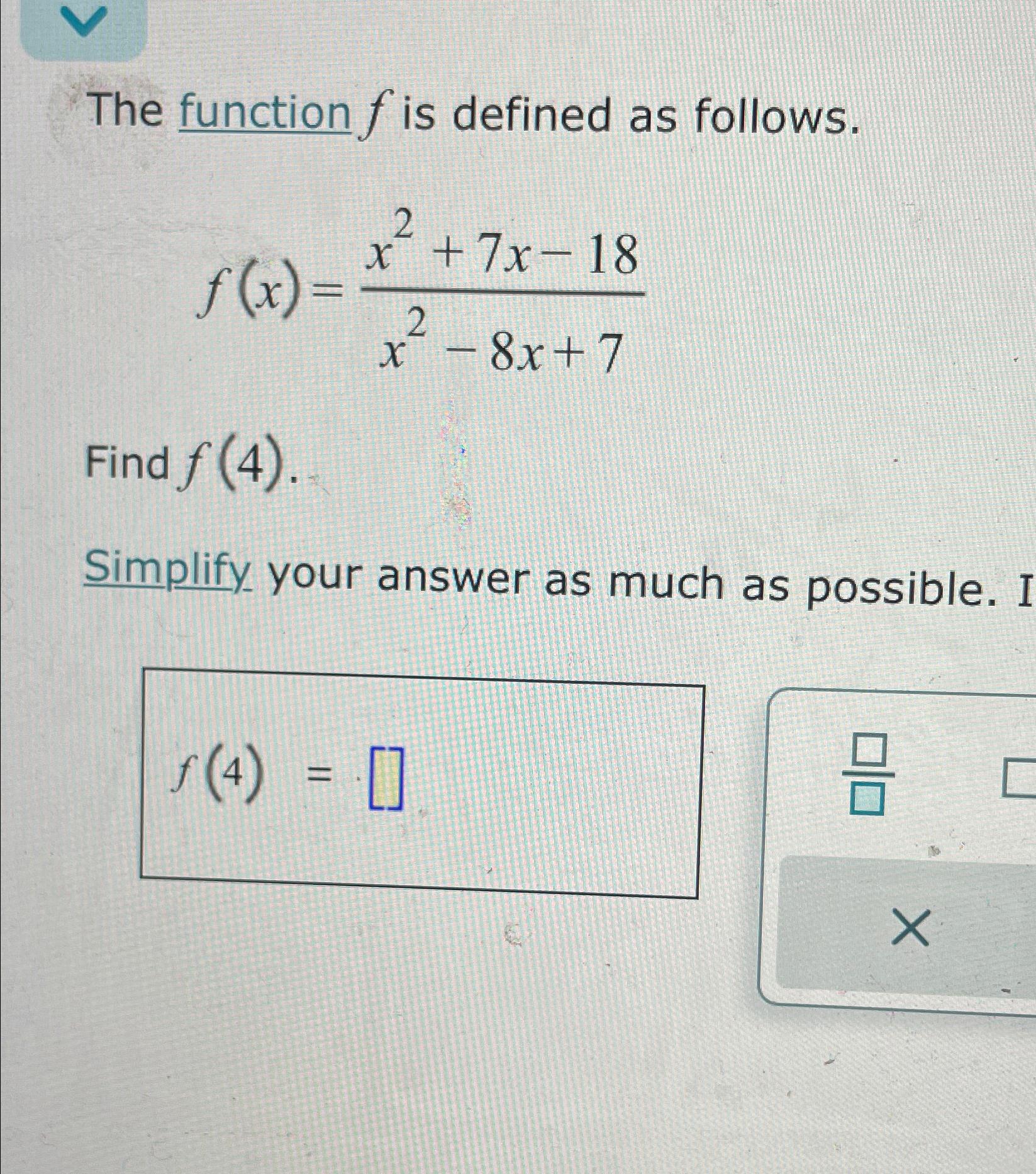 Solved The function f ﻿is defined as | Chegg.com