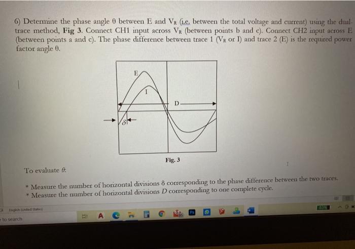 Solved 6) Determine the phase angle 0 between E and Vic, | Chegg.com
