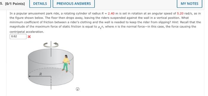 Solved In a popular amusement park ride, a rotating cylinder | Chegg.com