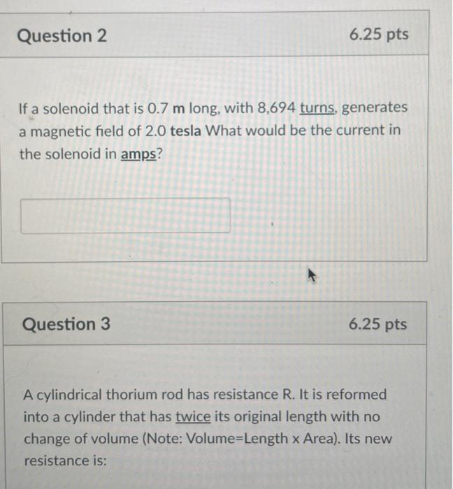 Solved If a solenoid that is 0.7 m long, with 8,694 turns, | Chegg.com