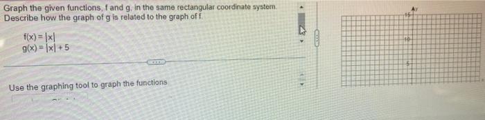 Solved Graph the given functions, f and g, in the same | Chegg.com