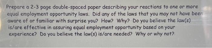 Solved Prepare a 2-3 page double-spaced paper describing | Chegg.com