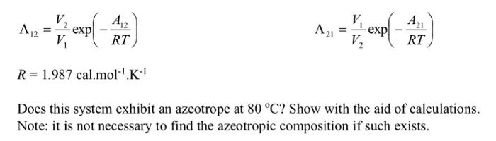 Solved QUESTION 5 For the system 2-propanol (1) + water (2), | Chegg.com