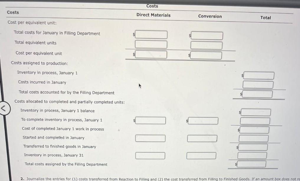 Solved Equivalent Units and Related Costs; Cost of | Chegg.com