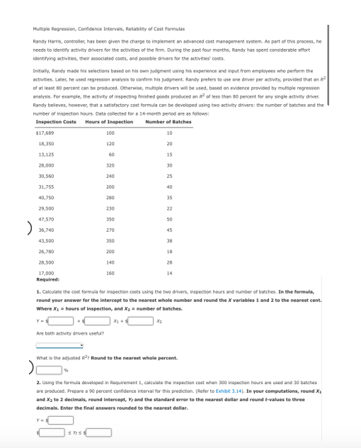Solved Multiple Regression, Confidence Intervak, Reliability | Chegg.com