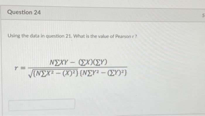 Solved PART II - Using the scores for X and Y below compute | Chegg.com
