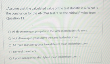 Solved Assume that the calculated value of the test | Chegg.com