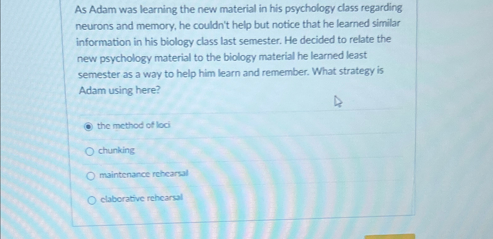 Solved As Adam was learning the new material in his | Chegg.com