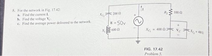 Solved For the network in fig 17.42: a. ﻿Find the current I | Chegg.com