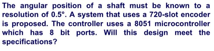Solved The angular position of a shaft must be known to a | Chegg.com