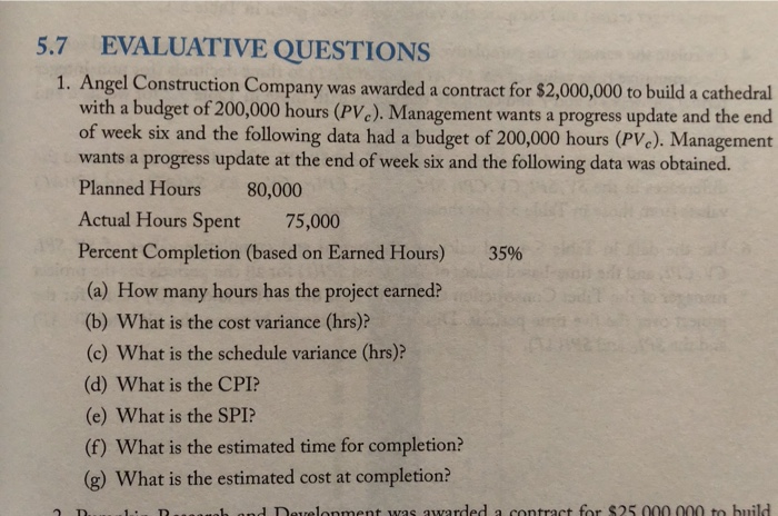 Solved 5.7 EVALUATIVE QUESTIONS 1. Angel Construction | Chegg.com