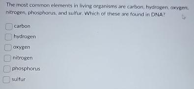 Solved The most common elements in living organisms are | Chegg.com