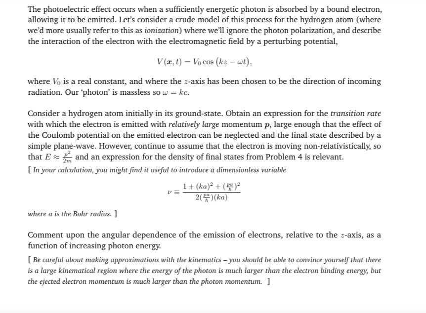 Solved The photoelectric effect occurs when a sufficiently | Chegg.com