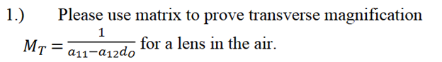 Solved please use matrix to ﻿prove transverse | Chegg.com