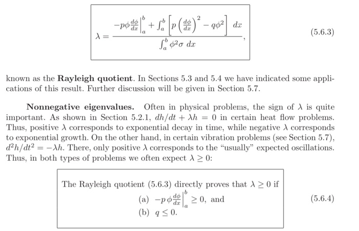 Solved Problem 1. (10 points) (Using the Rayleigh Quotient | Chegg.com