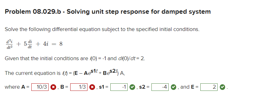Solved Solving unit step response for damped systemSolve the | Chegg.com
