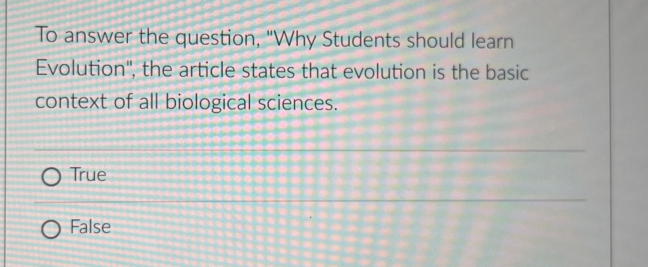 Solved To answer the question, "Why Students should learn | Chegg.com