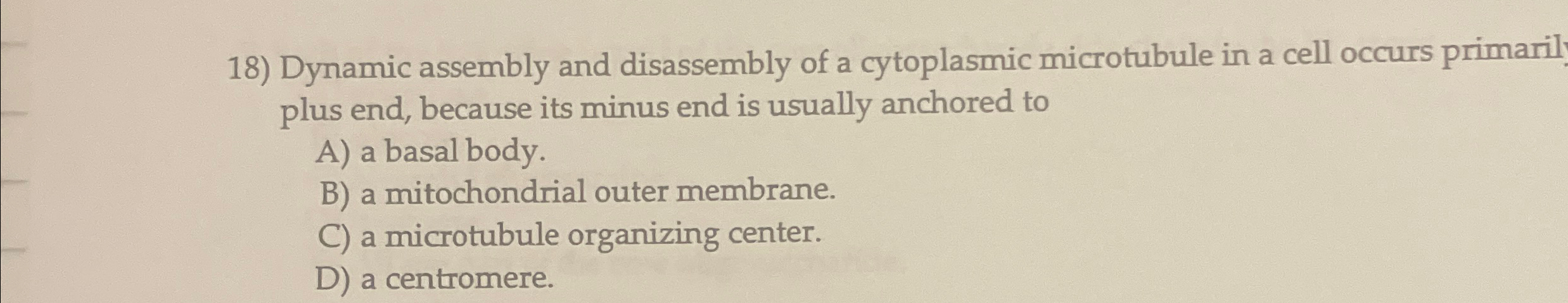 Solved Dynamic assembly and disassembly of a cytoplasmic | Chegg.com