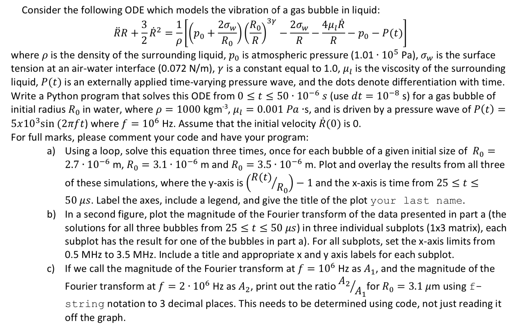 Solved Using Python 2 ﻿consider The Following Ode Which 