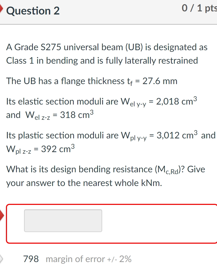 Solved Question 2A Grade S275 ﻿universal beam (UB) is | Chegg.com