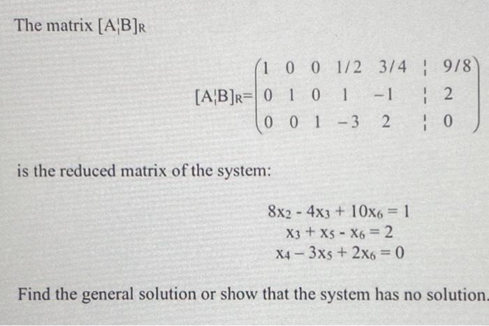 Solved The matrix [A′′B]R [A1 | Chegg.com