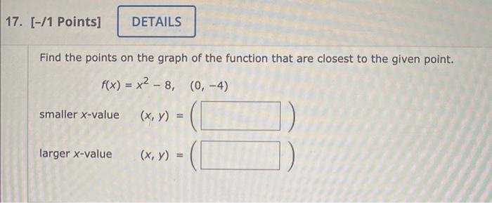 Solved Find the points on the graph of the function that are | Chegg.com