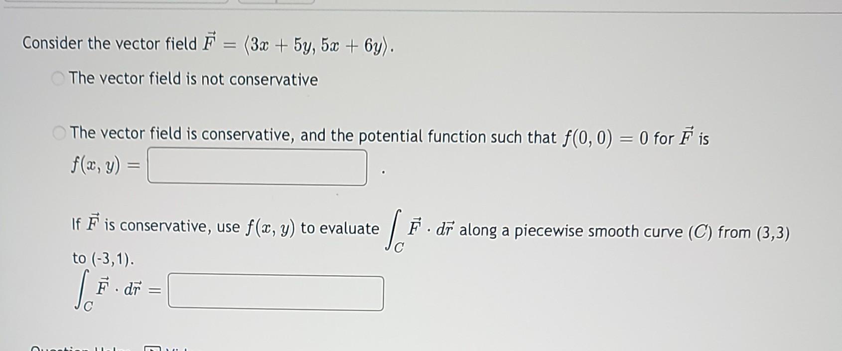 Solved - Consider the vector field F = (3x + 5y, 5x + 6y). | Chegg.com