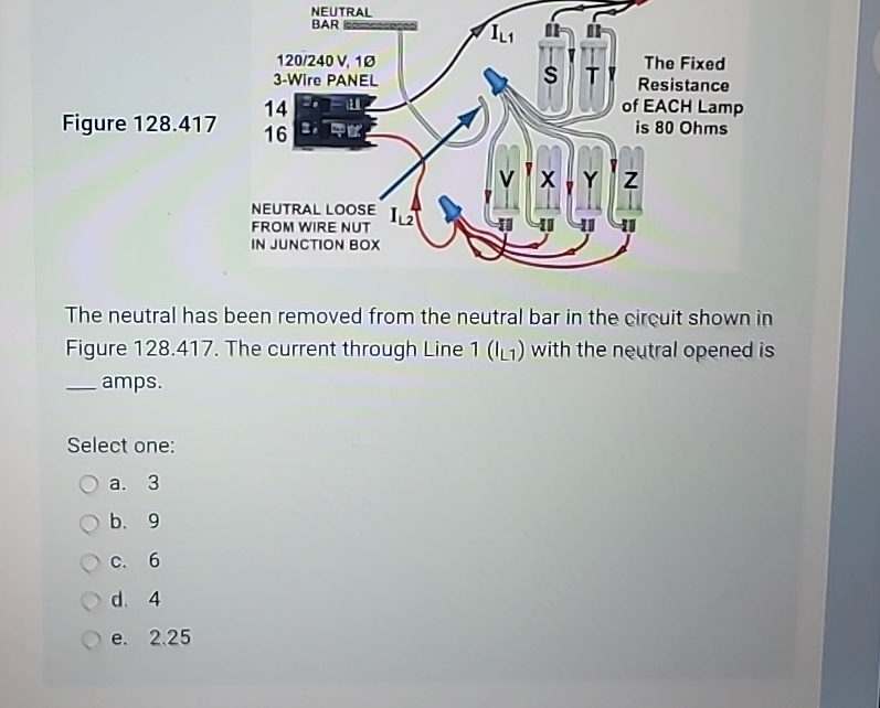 Solved Figure 128.417The neutral has been removed from the | Chegg.com
