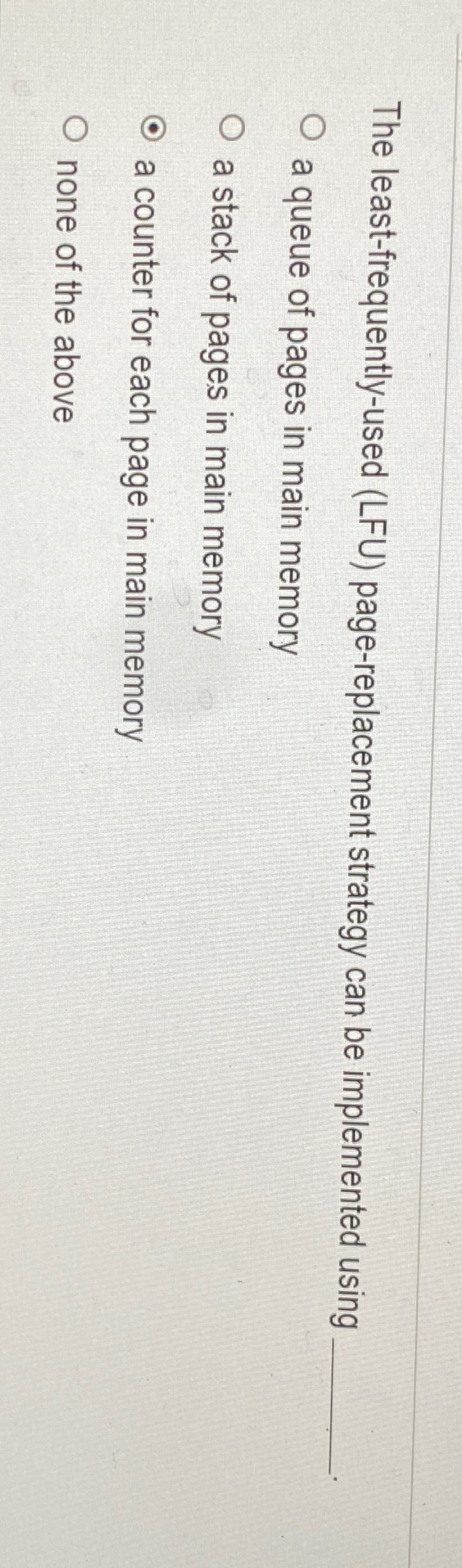 Solved The least-frequently-used (LFU) ﻿page-replacement | Chegg.com