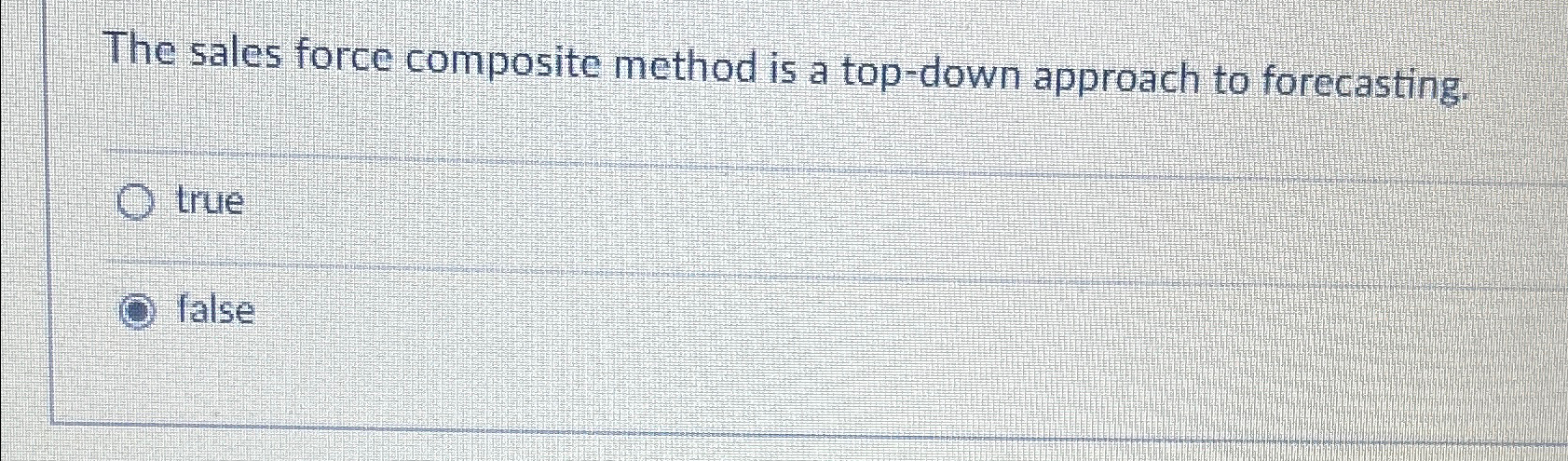 Solved The sales force composite method is a top-down | Chegg.com