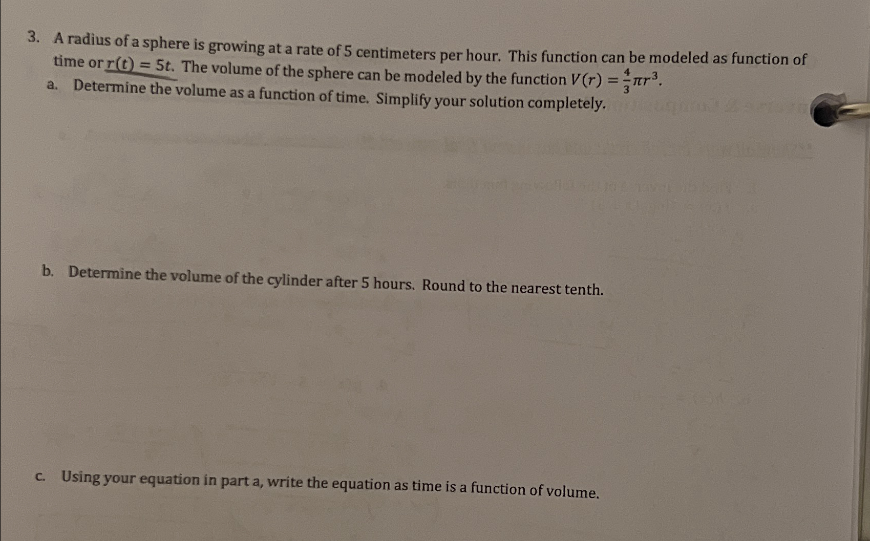 Solved Solve step by step: A radius of a sphere is growing | Chegg.com