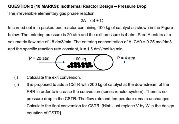 Solved Chemical Reaction Engineering question. Please help | Chegg.com