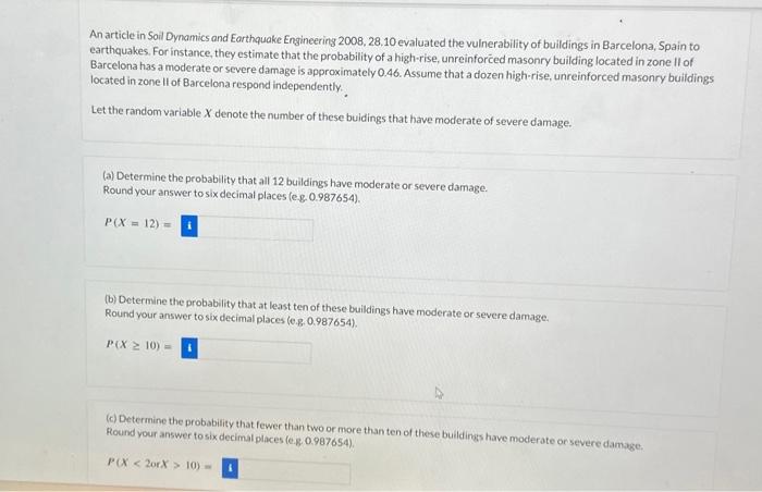 Solved An article in Soil Dynamics and Earthquake | Chegg.com