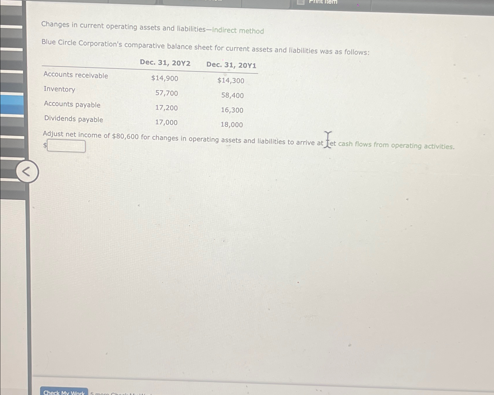 Solved Changes in current operating assets and | Chegg.com