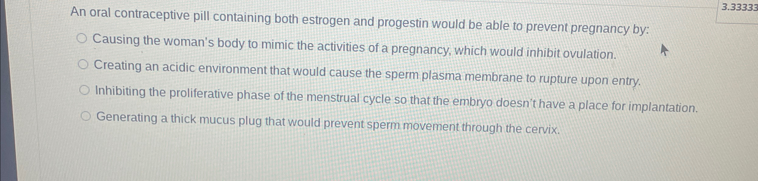 Solved An oral contraceptive pill containing both estrogen | Chegg.com